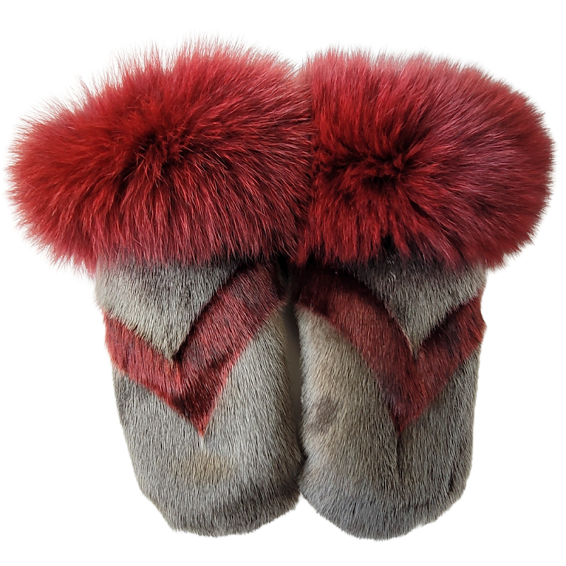 Seal mittens with fox trim - Proudly Indigenous Crafts & Designs