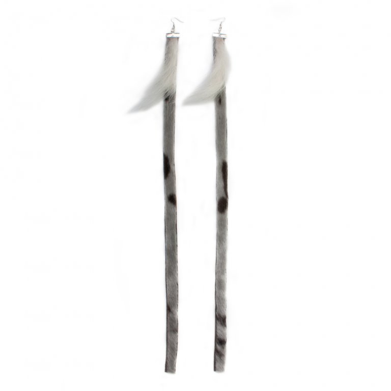 Natural Sealskin and Polar Bear Fur Earrings