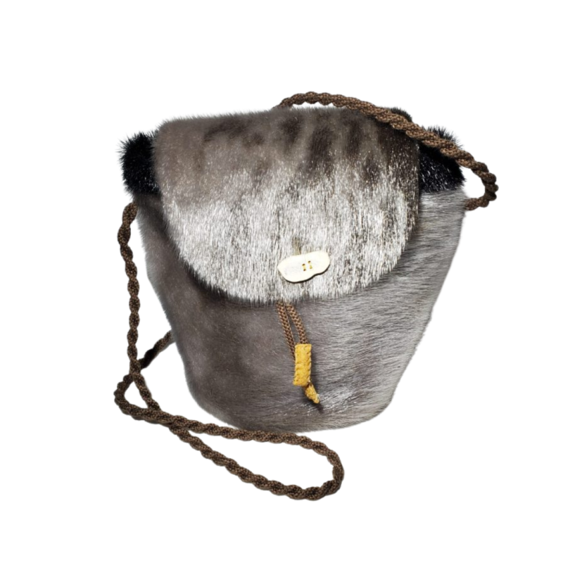 (Sold)Ring Seal Skin And Moosehide Bottom Purse
