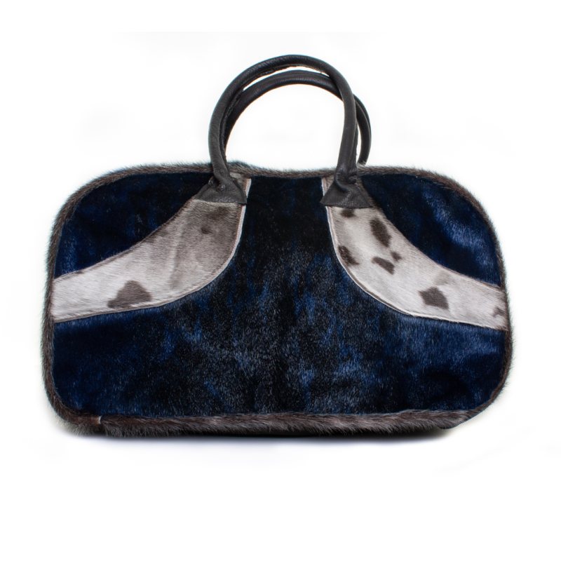 (SOLD) Purple Sealskin Travel Bag with Seal Design, Bison Handles ...